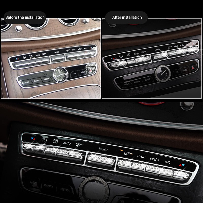 ฝาครอบปุ่มกดคอนโซลกลางคริสตัลสําหรับ Benz E Class W213 E200L E300L E320L - feichan25.th - ThaiPick