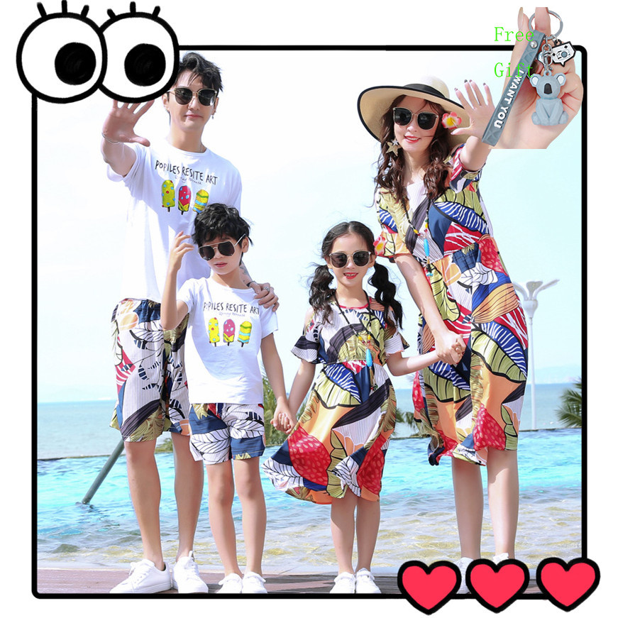 Family Matching Set Parent-child Clothing Mommy Dress Beach Vacation ...