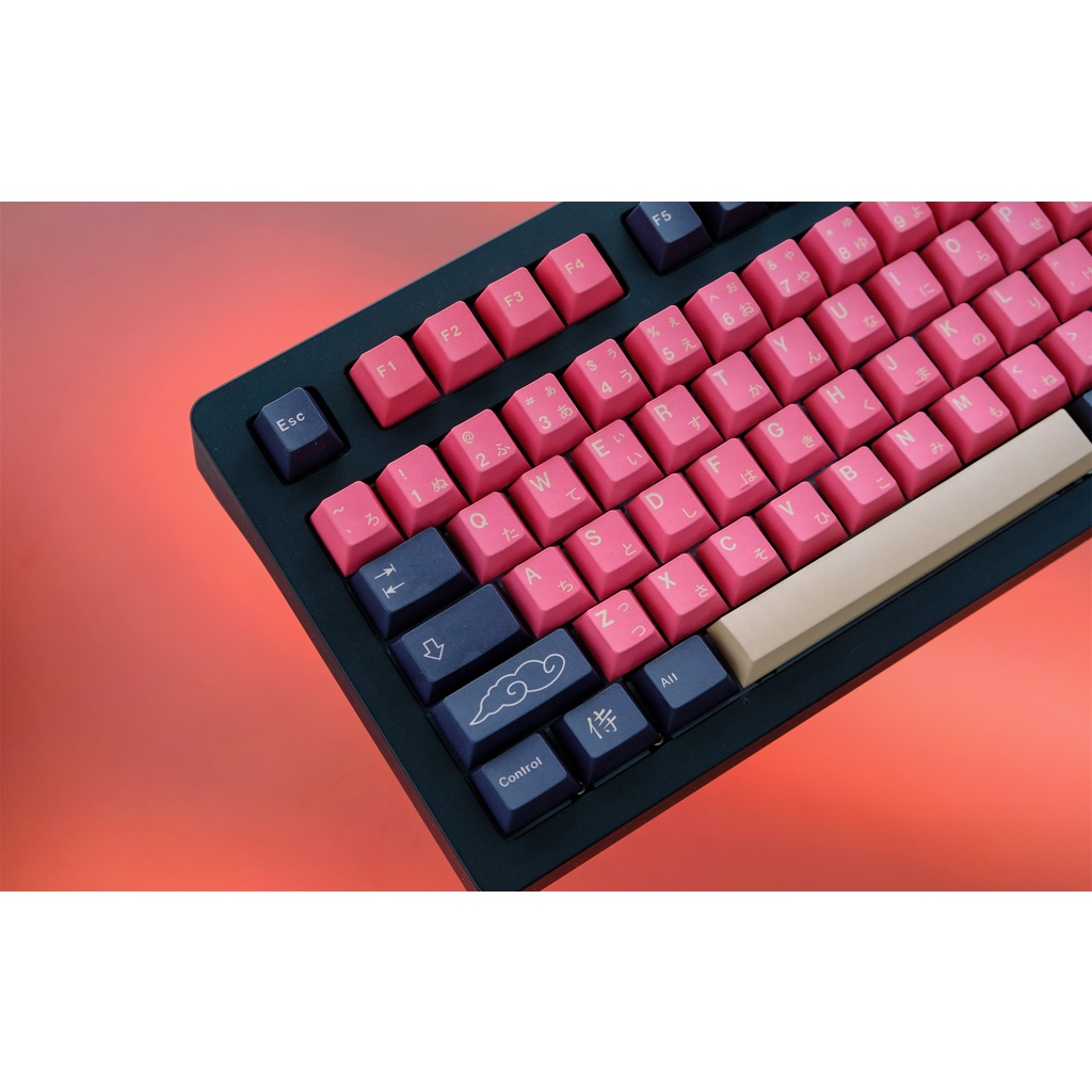 GMK RedBlue Samurai keycaps 129 คีย์ keycaps Cherry Profile DYE-SUB ...