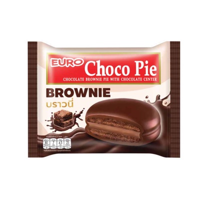 NEW EURO Choco Pie ยูโร่ ช็อกโกพาย บราวนี่ BROWNIE แพ็ค 12 ชิ้น ...