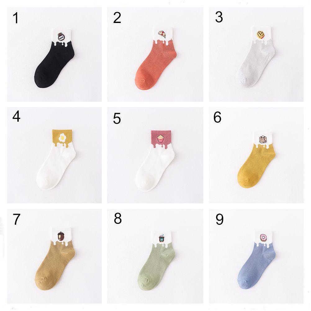 LAY Women Long Sock Cute Winter Sock Cotton Socks Donut Pancake Coffee ...