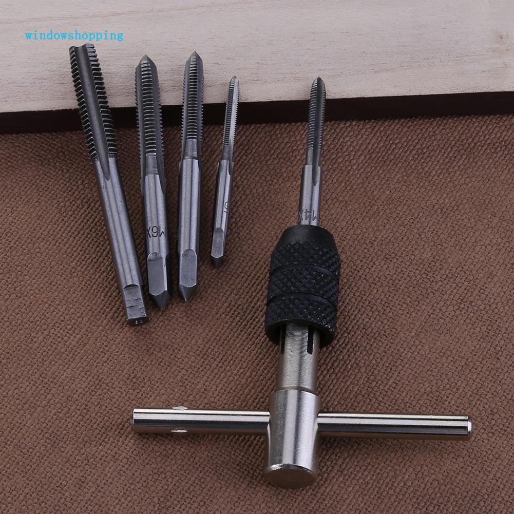 shop^♔6pcs T-type Machine Screw Thread Tap Wrench M3/M4/M5/M6/M8 Tap ...