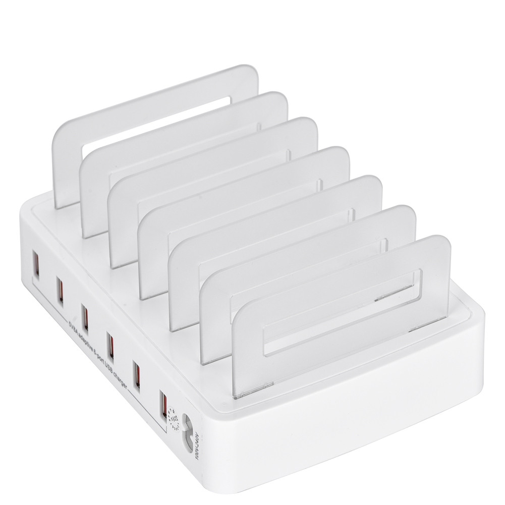 40W 6 Port USB Charger Intelligent Fast Phone Charging Station Dock ...