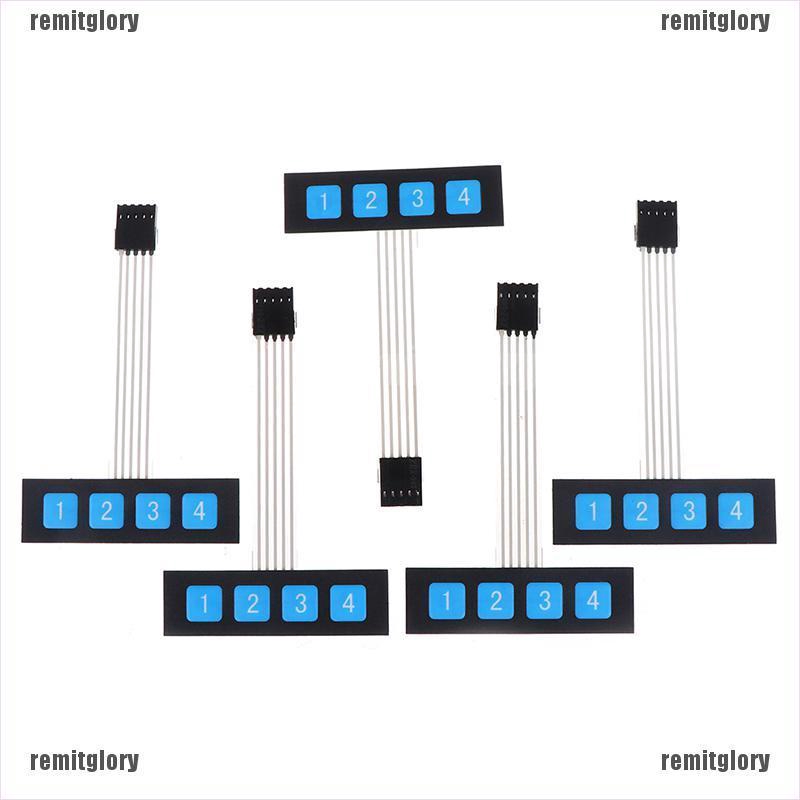 (rem) 5 ชิ้น 1x4 matrix array 4 คีย์เมมเบรนสวิทช์ปุ่มกดแป้นพิมพ์ 4 คีย์ ...