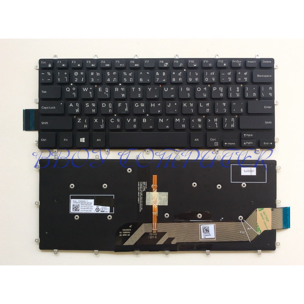 DELL Keyboard คีย์บอร์ด Dell Inspiron 13 5368 5378 7368 7378 7569 7579 ...