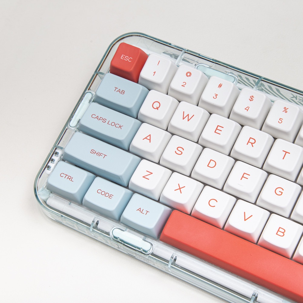135 คีย์ Salmon Keycap MDA Profile PBT Dye Sub เชิงกล คีย์บอร์ด Keycaps ...