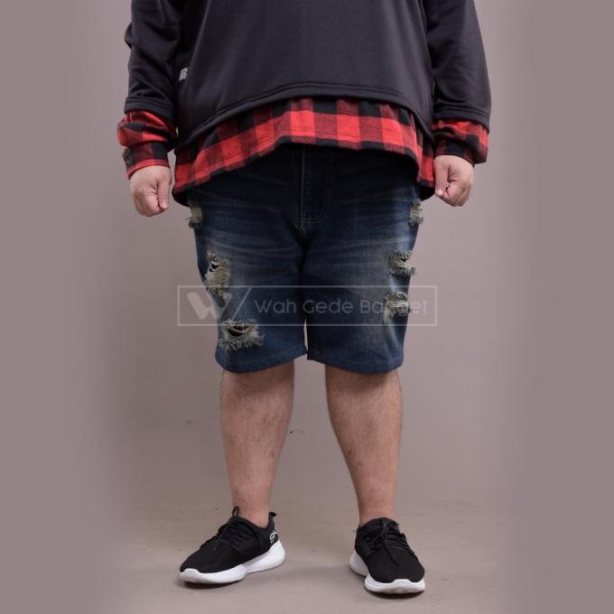 Wgb กางเกงยีนขาสั้น แต่งรอยขาด ขนาดใหญ่ สีดํา สําหรับผู้ชาย Xxl - kristin.townsend.th - ThaiPick