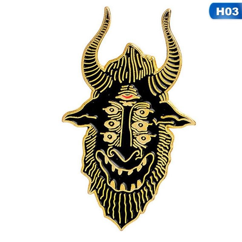 1pc Dark Devil DOOM Hand Casket Enamel Collar Pins Badge Gothic ...