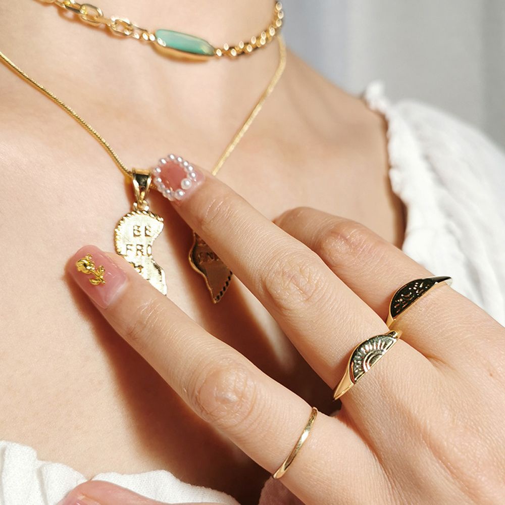 DOREEN Delicate Ring Set Jewelry Gifts Sun and Moon Couple Rings Lovers ...