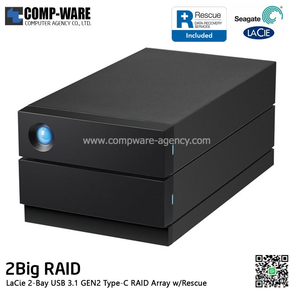 [สินค้าPre-Order] Seagate LaCie 2BIG RAID 2-Bay USB 3.1 Gen2 Type-C ...
