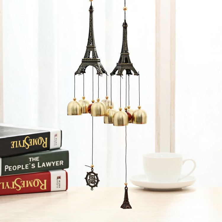 Large and Small Paris Eiffel Tower Brass Bell Metal Anti-Theft Wind ...