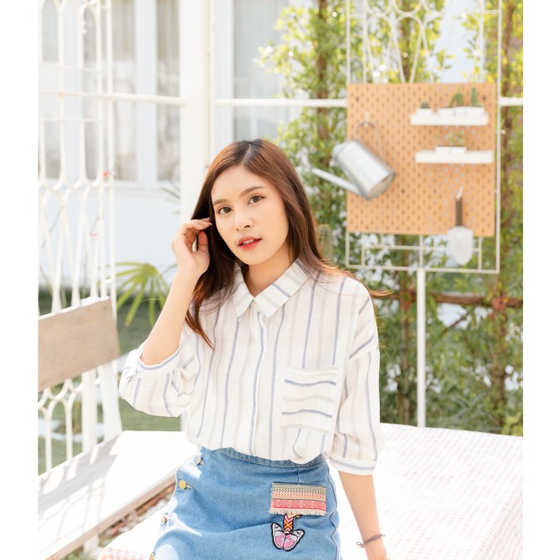 Basic shirt in Nevy - sendai.bysupa - ThaiPick