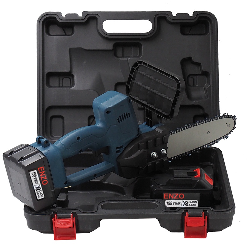 เลื่อยโซ่ไร้สาย เลื่อยโซ่แบตเตอรี่ เลื่อยโซ่ไฟฟ้า ENZO 158V แถมแบต 2 ก้อน รับฟรีตลับเมตร1 อัน ...
