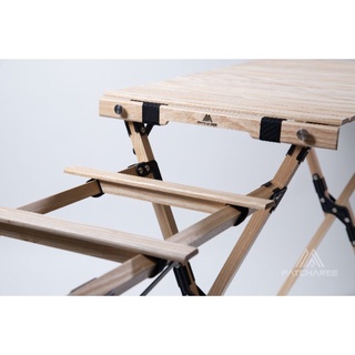 โต๊ะครัวแค้มปิ้งพับเก็บสีไม้ธรรมชาติ Patcharee Kitchen Outdoors | Shopee Thailand