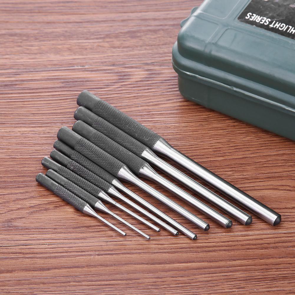 9pcs/set Multi Size Round Head Pins Set Punch Steel Grip Roll Pins ...