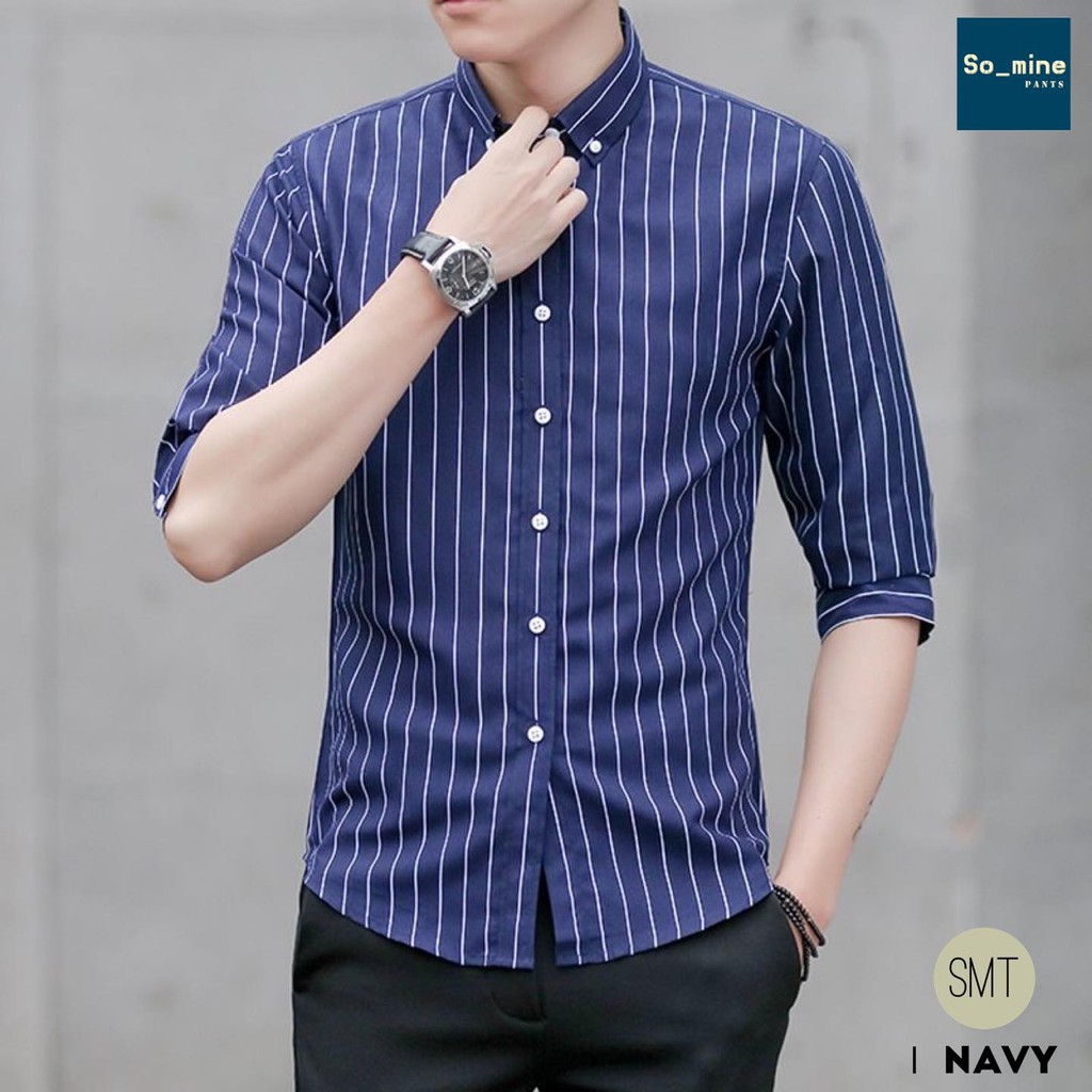 เสื้อเชิ้ต 3ส่วน ข้อศอก ไม่ต้องพับปลายแขน ผ้านุ่มมาก - so_mine - ThaiPick