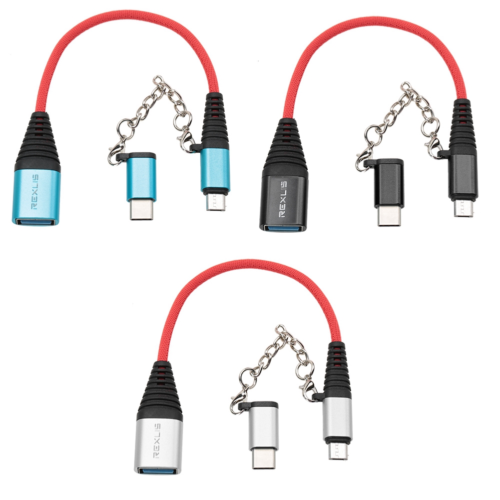 คุณภาพดีสายเคเบิ้ล 2in1 Type-C Micro USB 2.0 Fast Charging OTG Cable ...