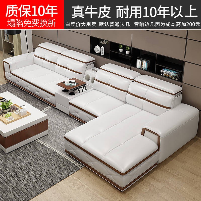 โซฟา เฟอร์นิเจอร์ Wozan โซฟาหนังหนังวัวสีเหลือง ห้องนั่งเล่นขนาดกลางที่ ...