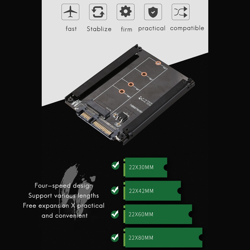 M.2 to SATA3.0 Expansion Card Bkey Adapter SSD Solid State Drive ...