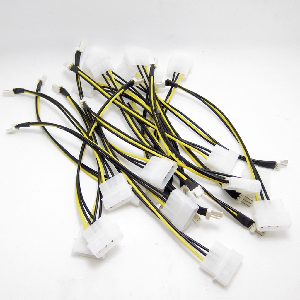 1 PCS 20cm 4 Pin Molex IDE To 3 Pin PC Computer CPU Case Fan Power ...