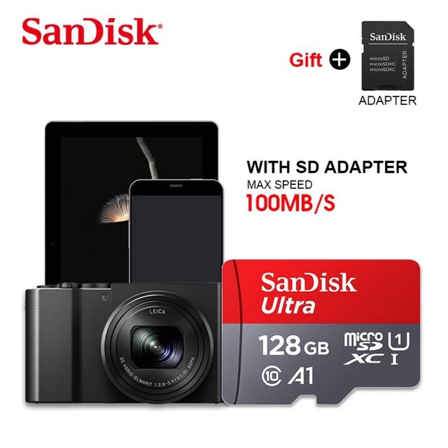Ultra Memory Card 64GB 128GB Micro SD UHS-1 C10 A1 100MBs Read Speed ...