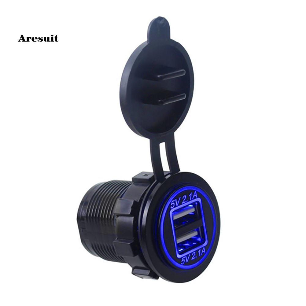 ARE.mtlbj_Dual USB Motorcycle LED Display Waterproof Car Phone Charger ...