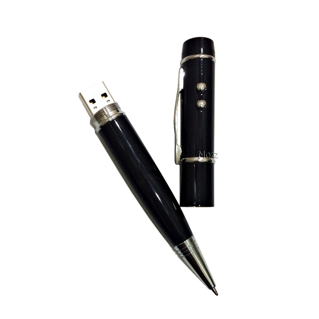 USB Flash Drive LED Flashlight and Laser Pointer Pen Shape 16GB (Black ...