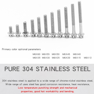 ปรับโฉม&Car Motorcycle Screw Stainless Motorbike Hexagonal Screws M6X12 ...