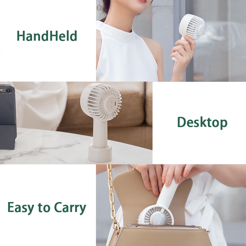 Handheld Mini Portable Mini Fan USB Rechargeable 2000mAh Desk Air ...