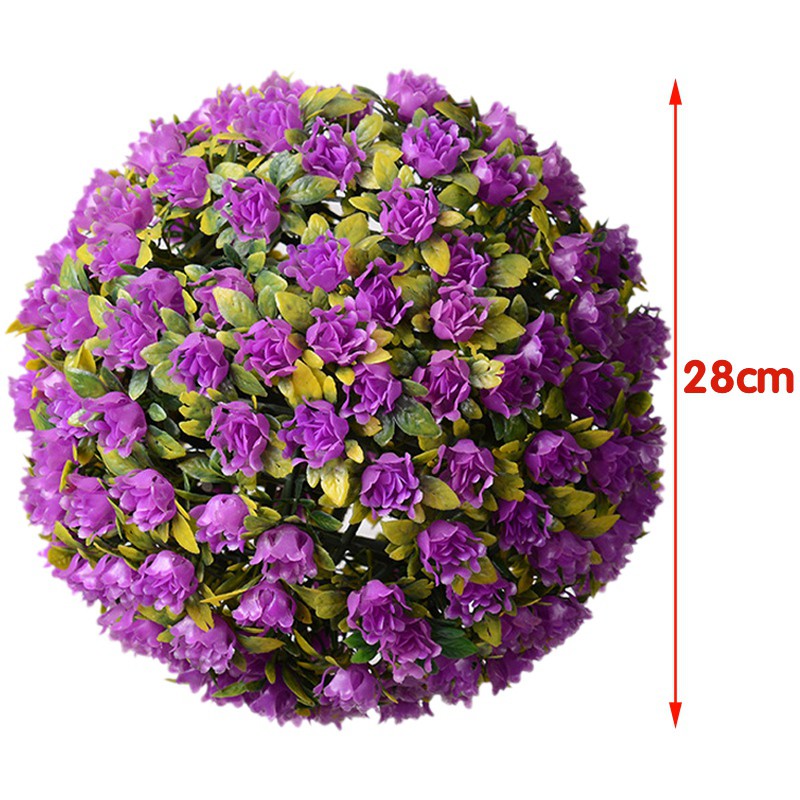 28cm Artificial Rose Flower Balls Topiary Hanging Basket Plant UV - atiolqb002.th - ThaiPick