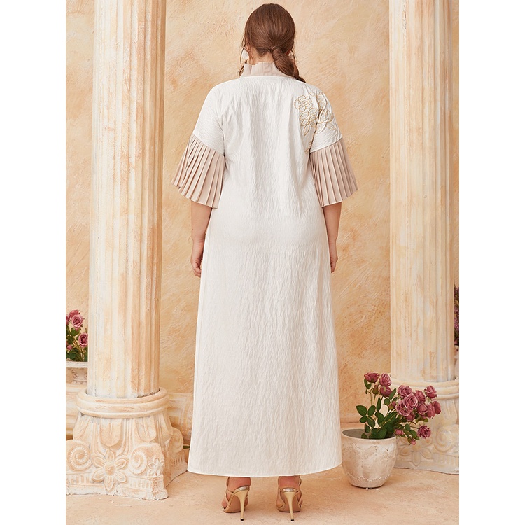 TOLEEN Plus Size Luxury Elegant Women Dress Vintage Embroidery Floral ...