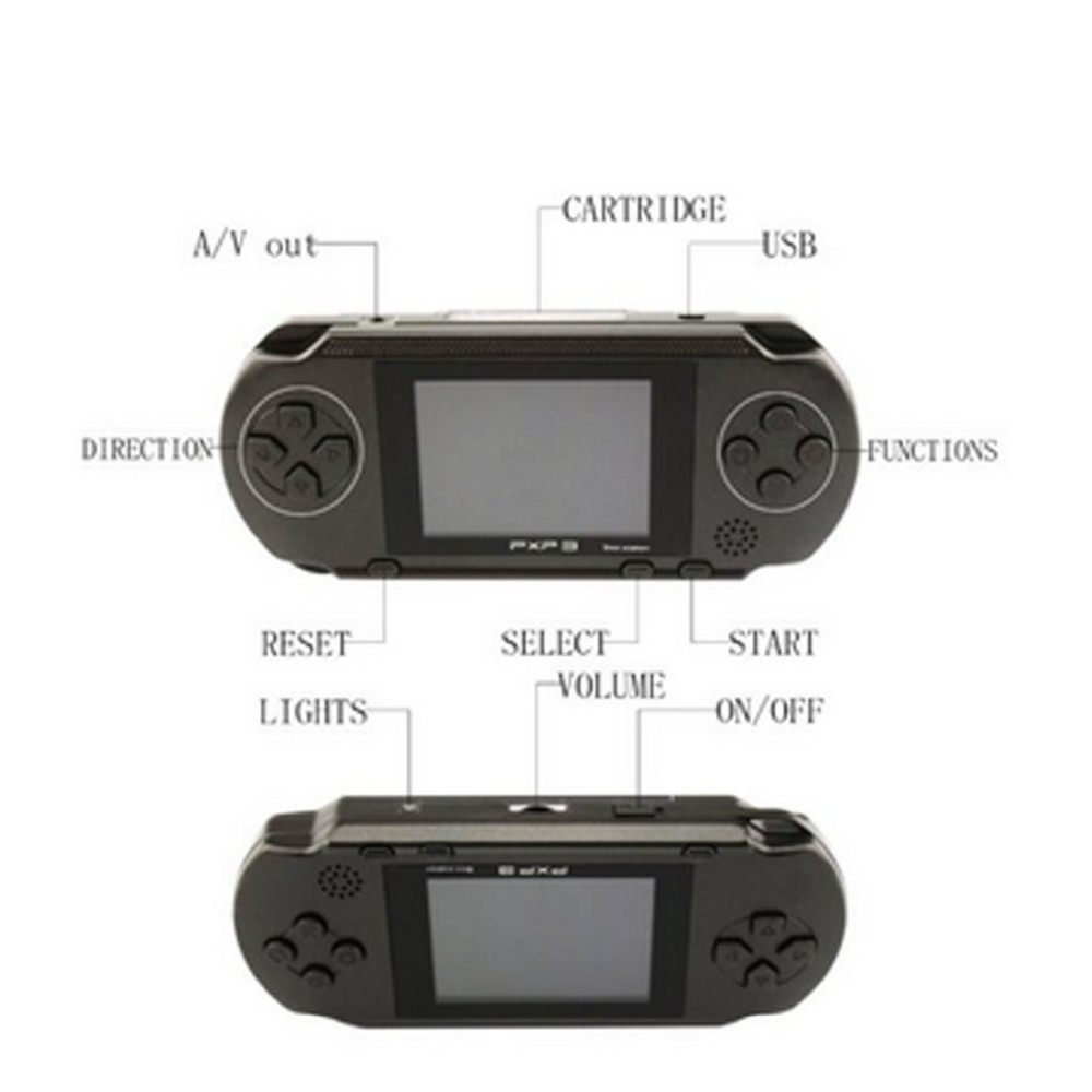 3 Inch 16 Bit PXP3 Slim Station Video Games Player Handheld Game 2pcs ...