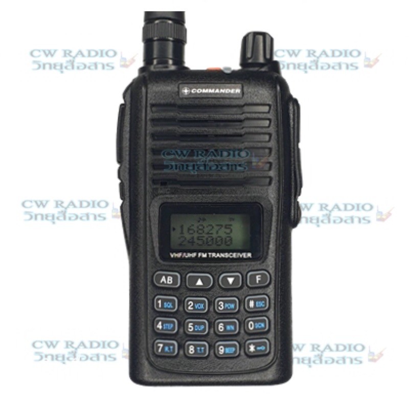 วิทยุสื่อสารเครื่องดำ COMMANDER CB99 ความถี่ใหม่144-147MHz. หน้าจอโชว์ 2 ช่อง 2 ระบบ กำลังส่ง 5 ...