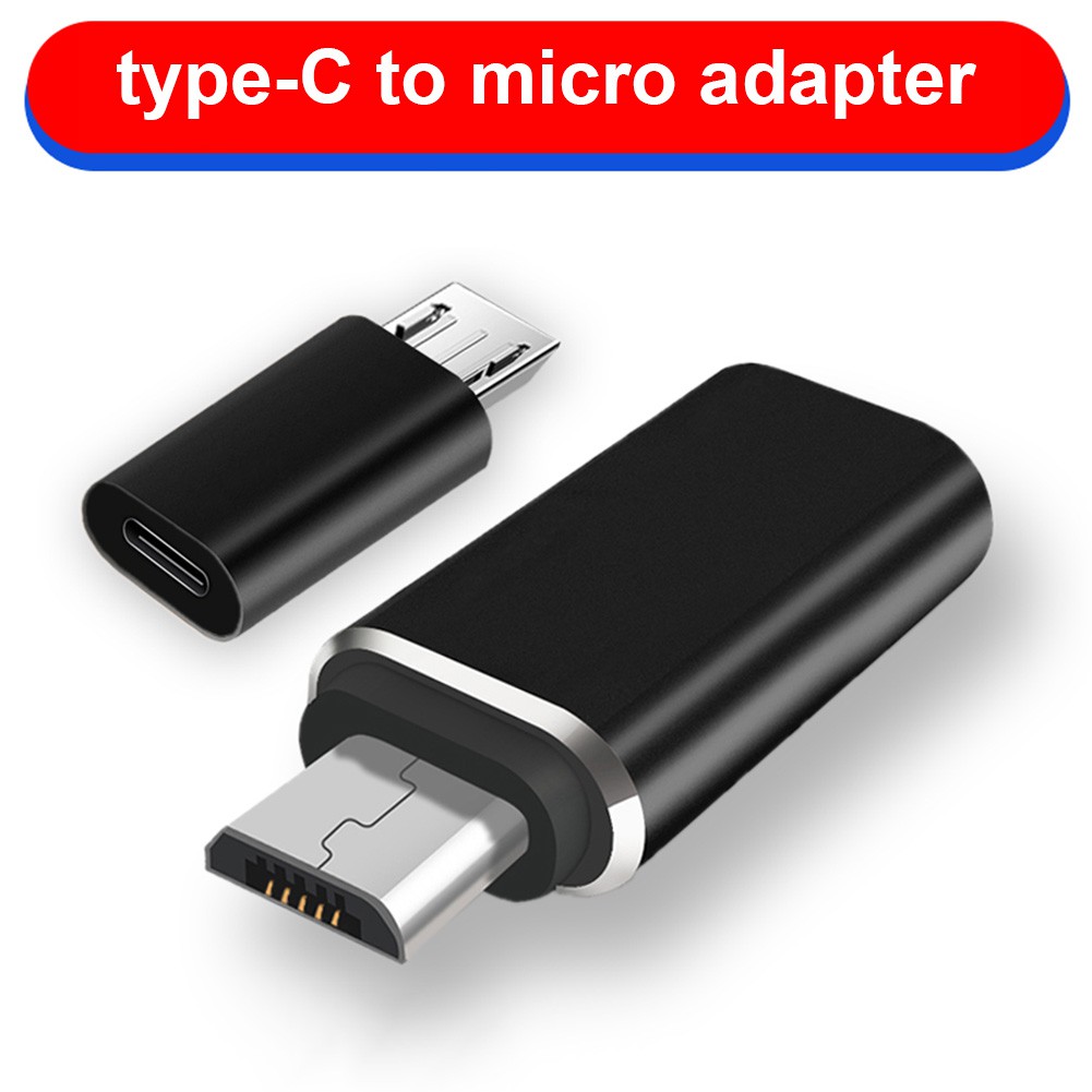 Micro USB Male to Type C Female Adapter Converter Connector Aluminium ...