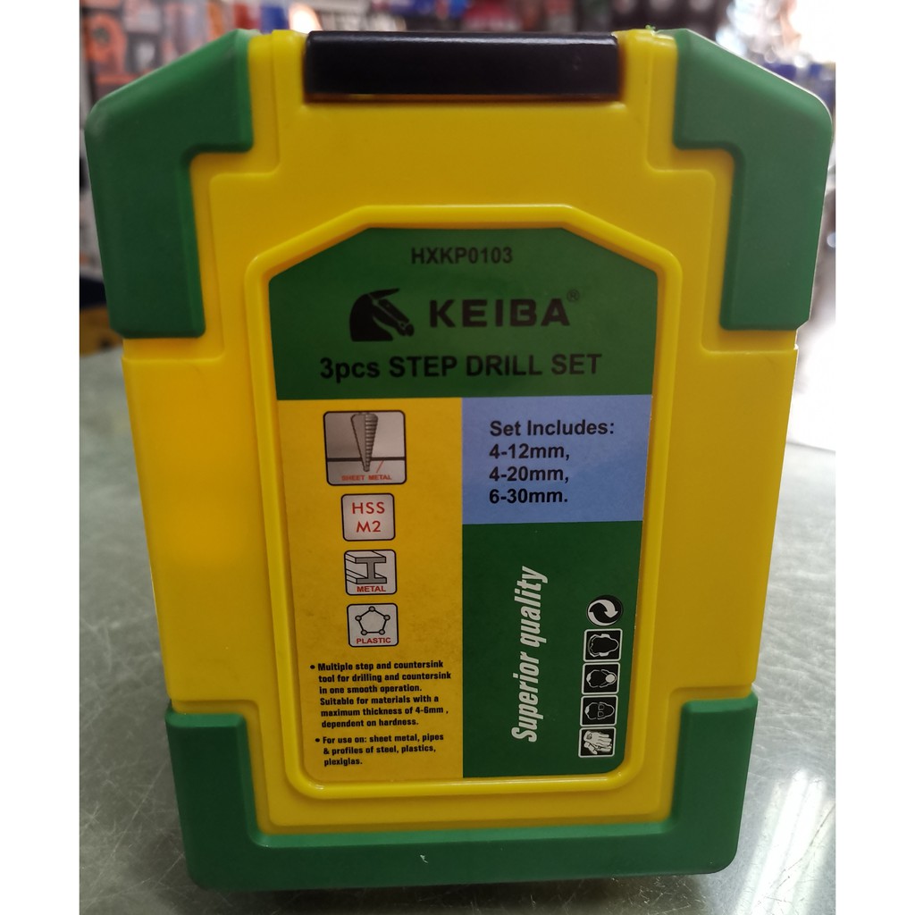 KEIBA KE-9602001 HXKP0103 ดอกสว่าน STEP DRILL KEIBA 3ตัวชุด ดอกสว่านเจดีย์keiba เกรดเหล็กM2 ชุด ...