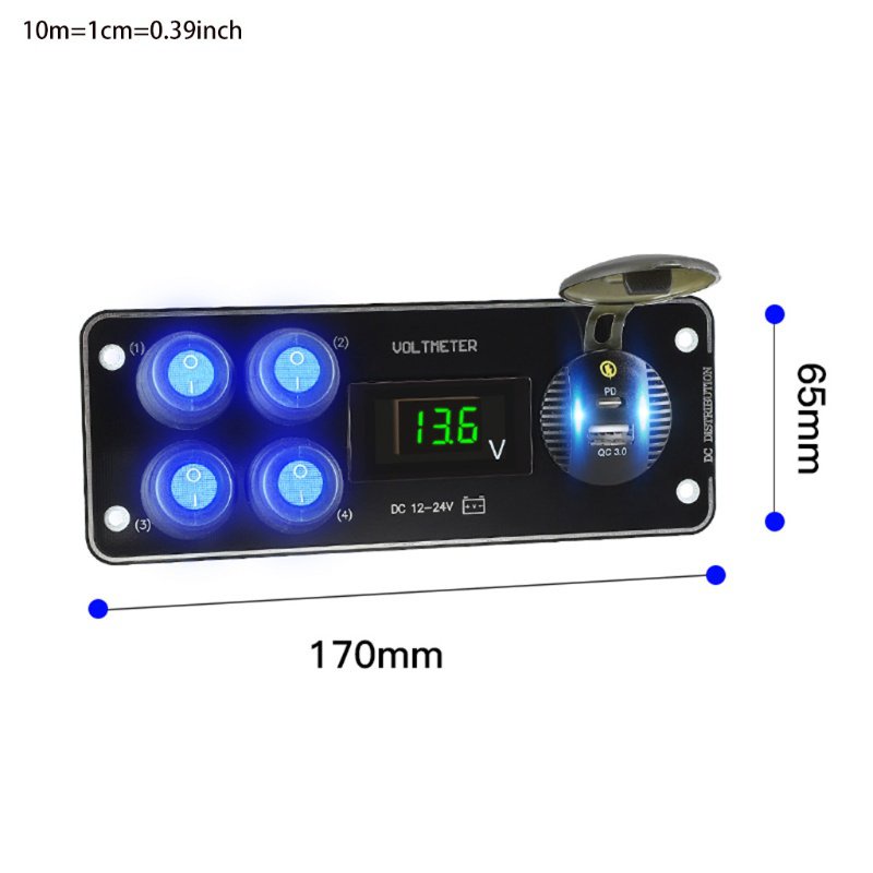 HSV Switch Panel Toggle Dash for Automotive Car Marine Boat 12-24 V ...