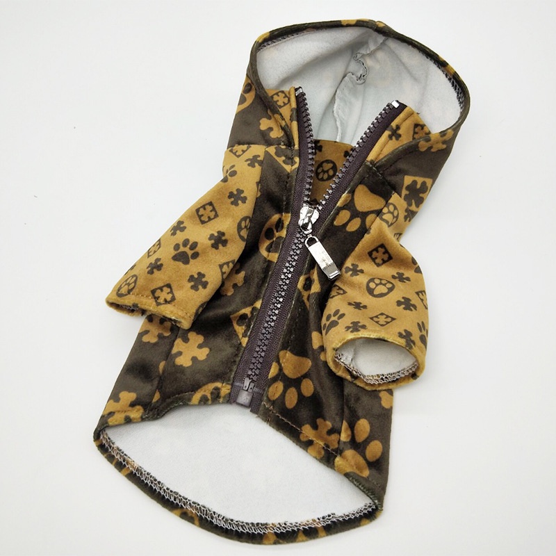 wLuxury Pet Coat Trendy Brand Pet Clothes Teddy Poodle Jacket Dog Paw ...