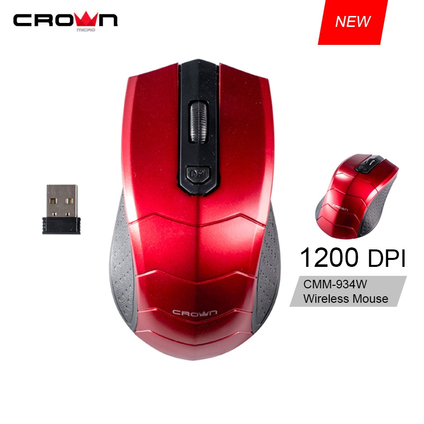 เม้าส์ CROWN MICRO1200 DPI 3D Optical Wireless Mouse CMM-934W | Shopee ...