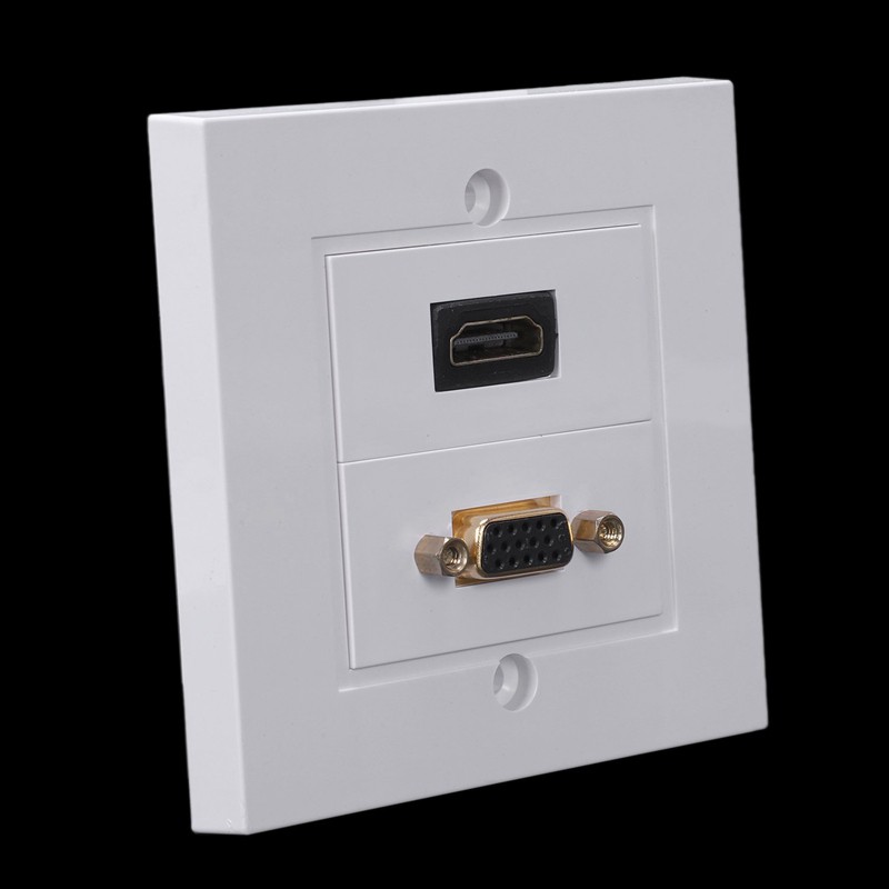 86 x 86Mm Wall Face Plate 15 Hole Vga Outlet + Hdmi With Extended Wire ...