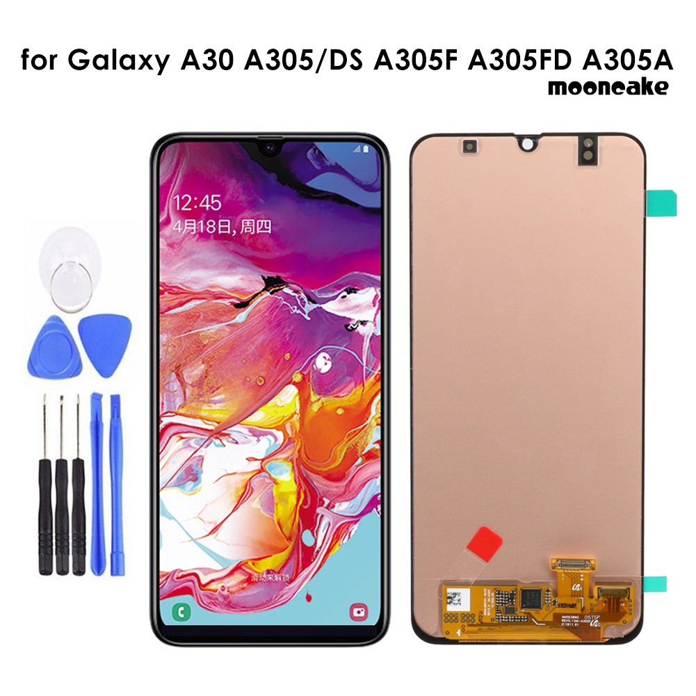 moon อะไหล่หน้าจอสัมผัสแบบเปลี่ยนสําหรับ Samsung A30 A305 Ds A305f ...