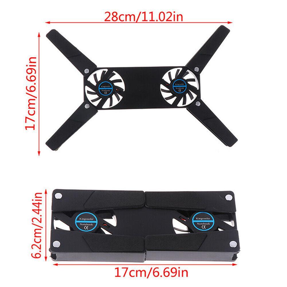 Laptop Desk Support Dual Cooling Fan Notebook Computer USB Rack Black ...