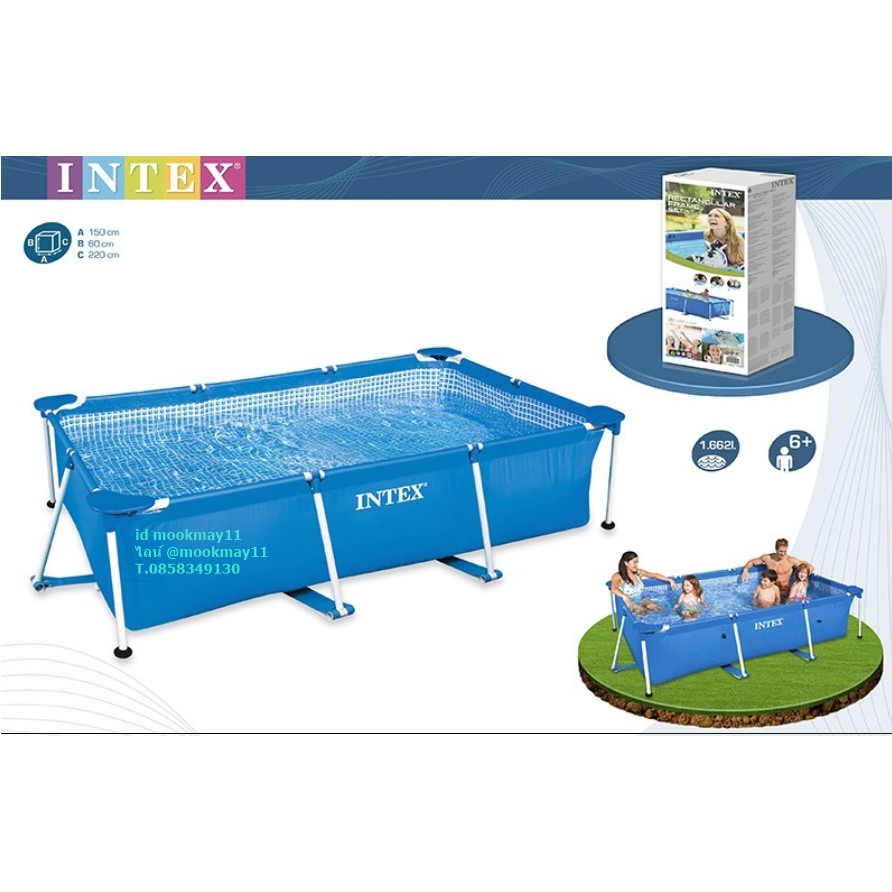 28272 Intex Metal Frame สระสี่เหลี่ยมสีฟ้าขนาด 3 เมตร (สต็อกใหม่ จัดส่ง ...
