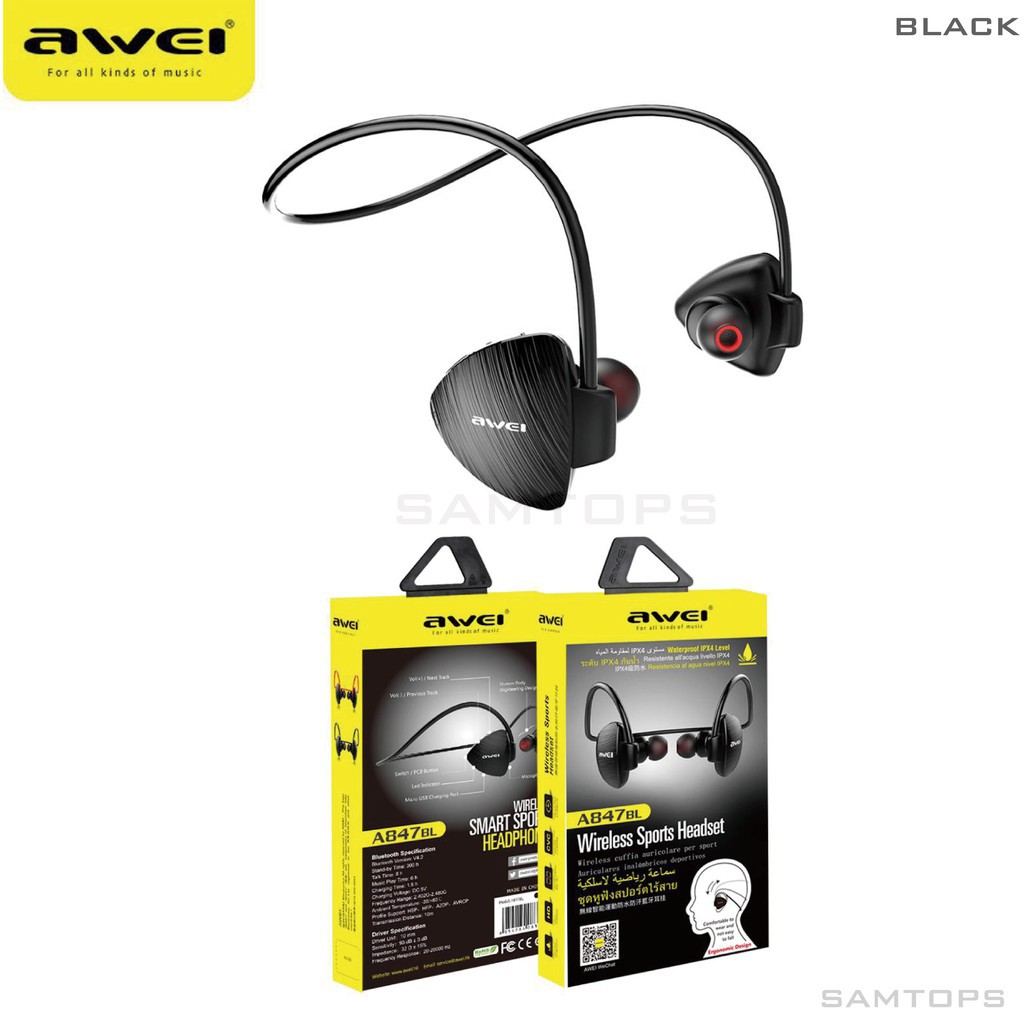 AWEI A847BL Premium mini wireless headphones bluetooth hWki ...