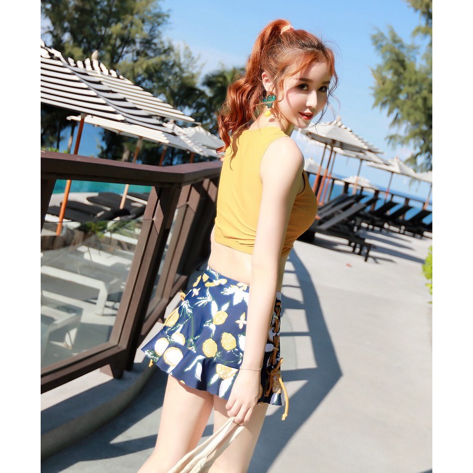 Xiuer ชุดว่ายน้ํา บิกินี่ เอวสูง สไตล์เกาหลี เซ็กซี่ ผ้าคุณภาพสูง ชุด ...