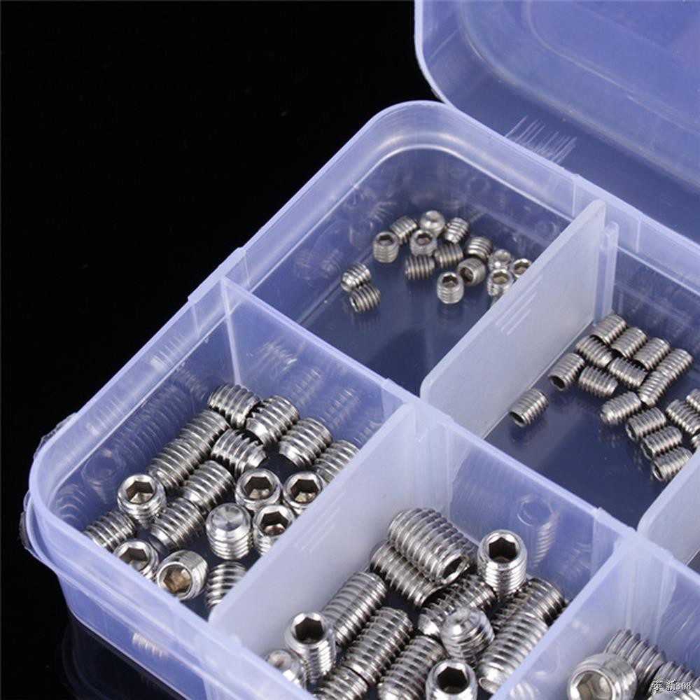 AXK 200Pcs Allen Head Socket Hex Set Grub Screw Assortment Cup Point ...