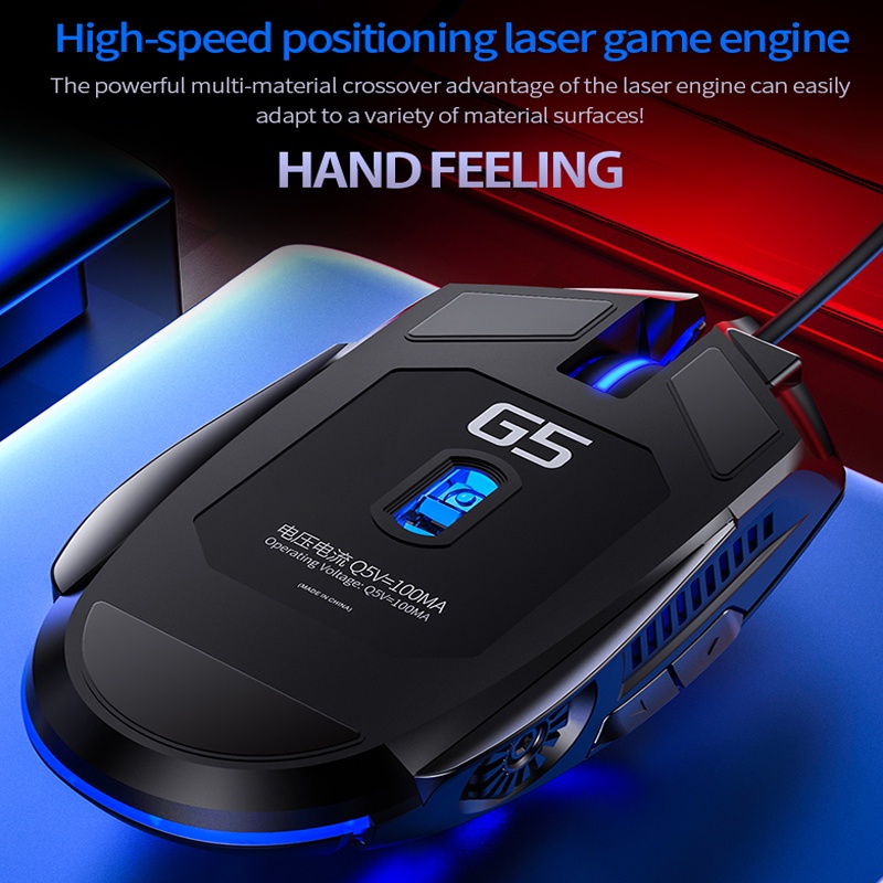 เมาส์6 Styles G5 Gaming Mouse Wired Mute Mouse Gamer Mice 6Button ...