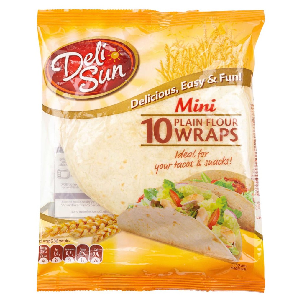 เดลี่ซัน แผ่นแป้งตอร์ติญ่าแผ่นแป้งสาลีตอร์ติญา 360g Deli Sun Original ...