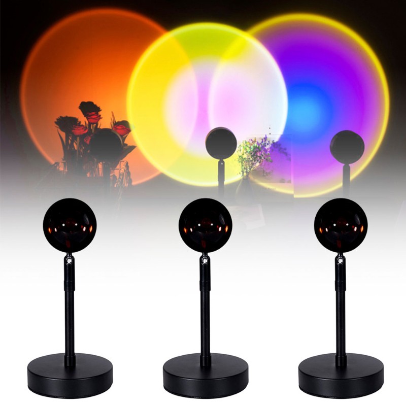 Sunset Rainbow Projection Lamp USB Table Atmosphere LED Night Light ...