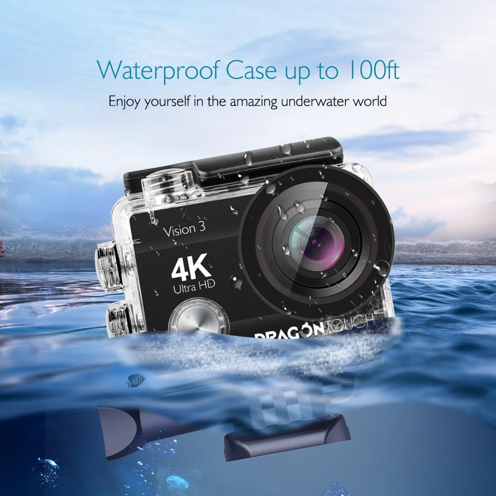 กล้องแอคชั่นDragon Touch 4K Action Camera 16M Vision 3 Underwater ...