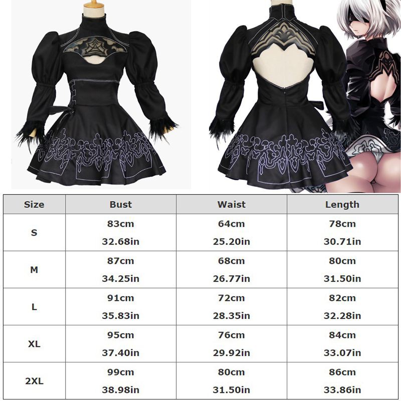 NieR Automata 2B YoRHa No.2 Cosplay Costume Suit Full Set Outfit with ...